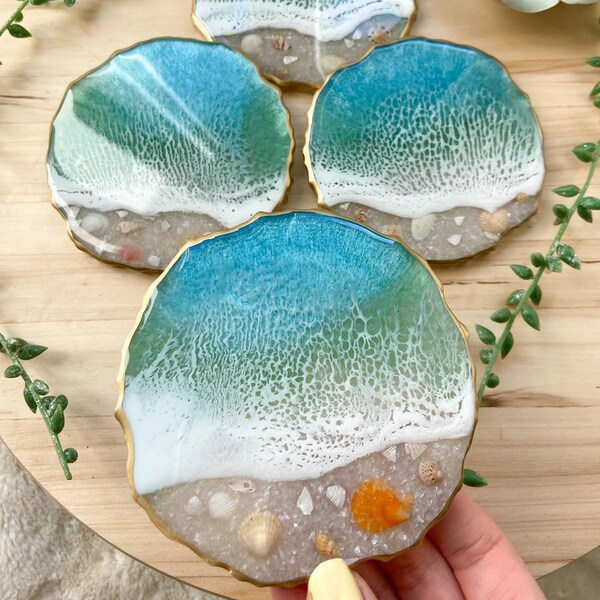 Resin Beach Coasters - Etsy