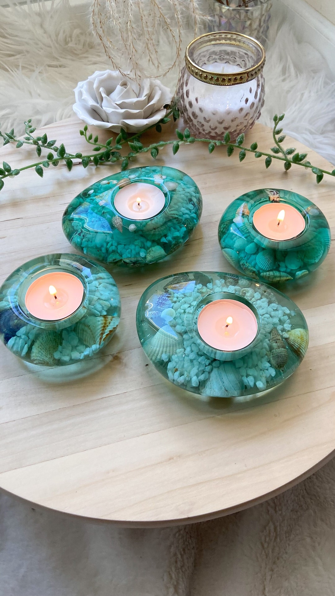 Sea Themed Tea Light Candle Holder Beach Candle Holder Ocean Candle ...