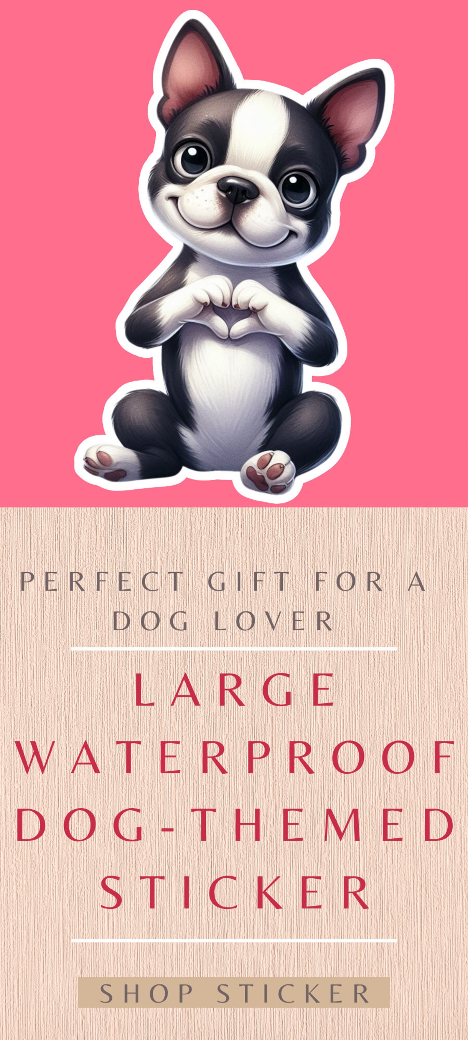 Boston Terrier Water Bottle Sticker Gift Idea for Friend Boston Terrier ...