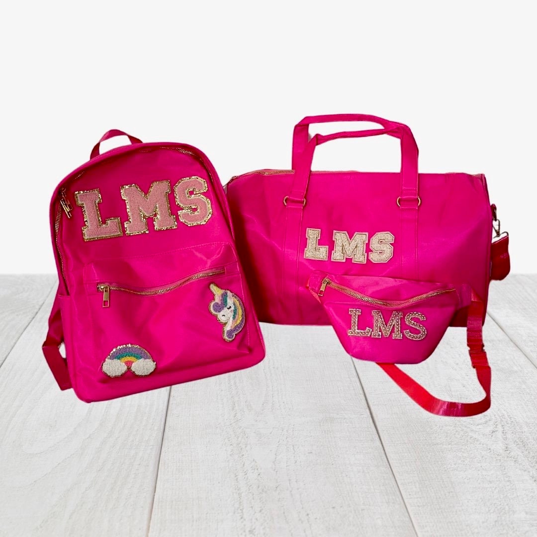 The Hot Pink Bags (nylon Bags, Hot Pink Nylon Bag, Chenille Patches ...