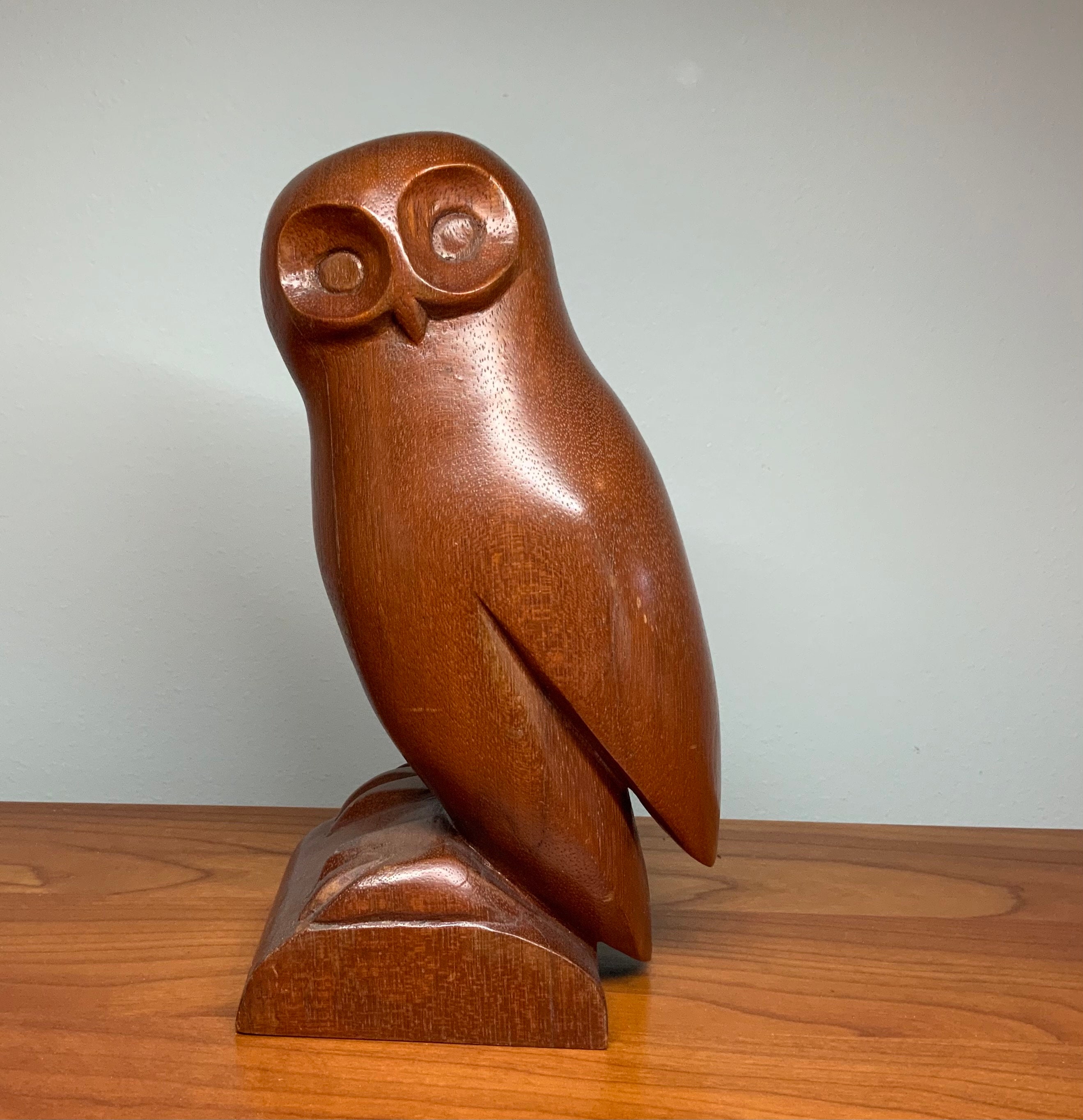 Owl Wood Sculpture by Kenneth Stan Deer - Etsy