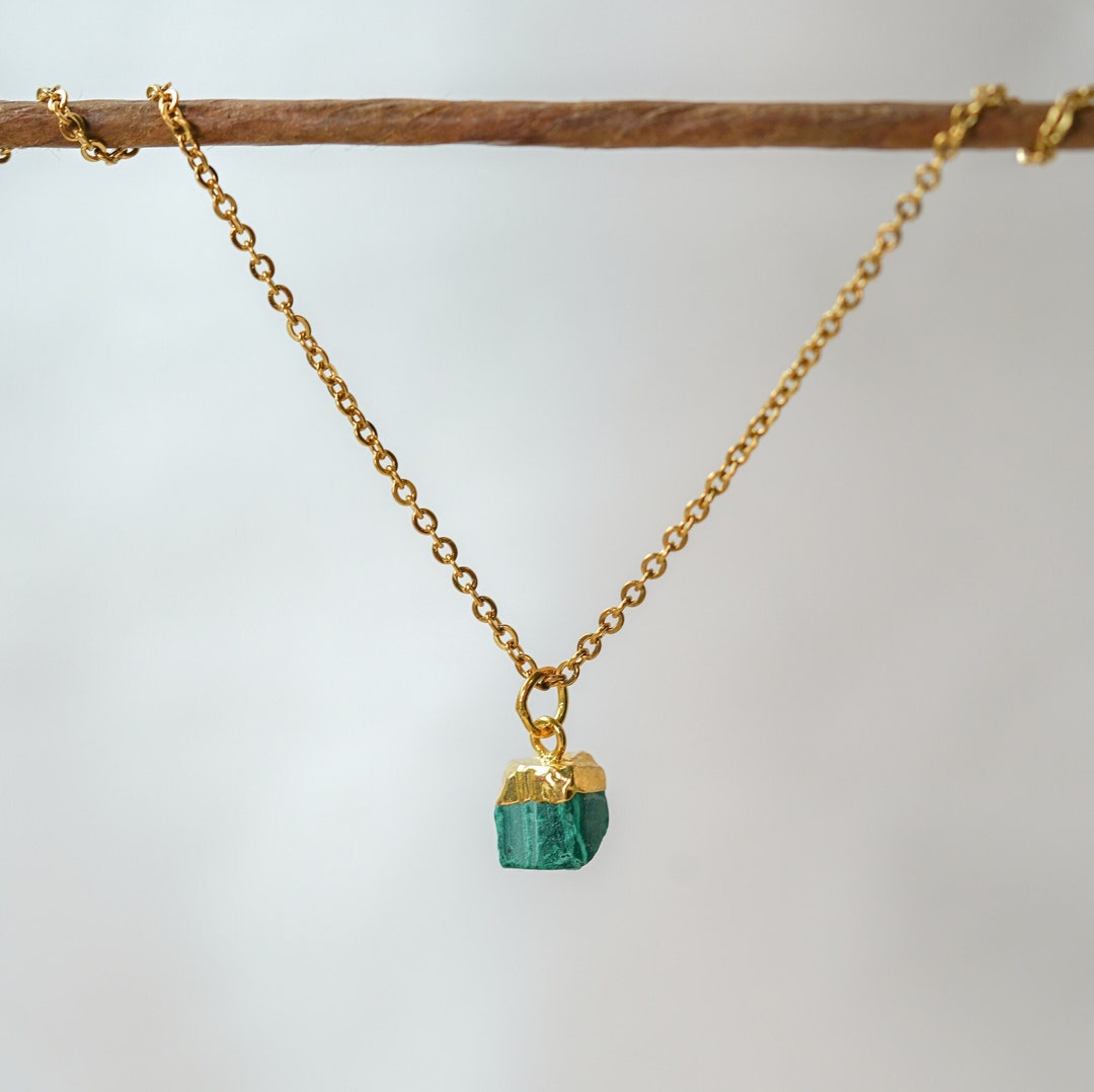 Malachite Necklace, Obsidian Necklace, Malachite Pendant, Gold Jewelry ...