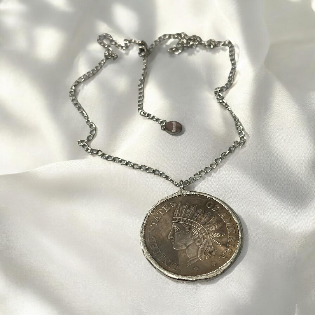 Coin Necklace, Statement Necklace, Antique Coin Necklace, Coin ...