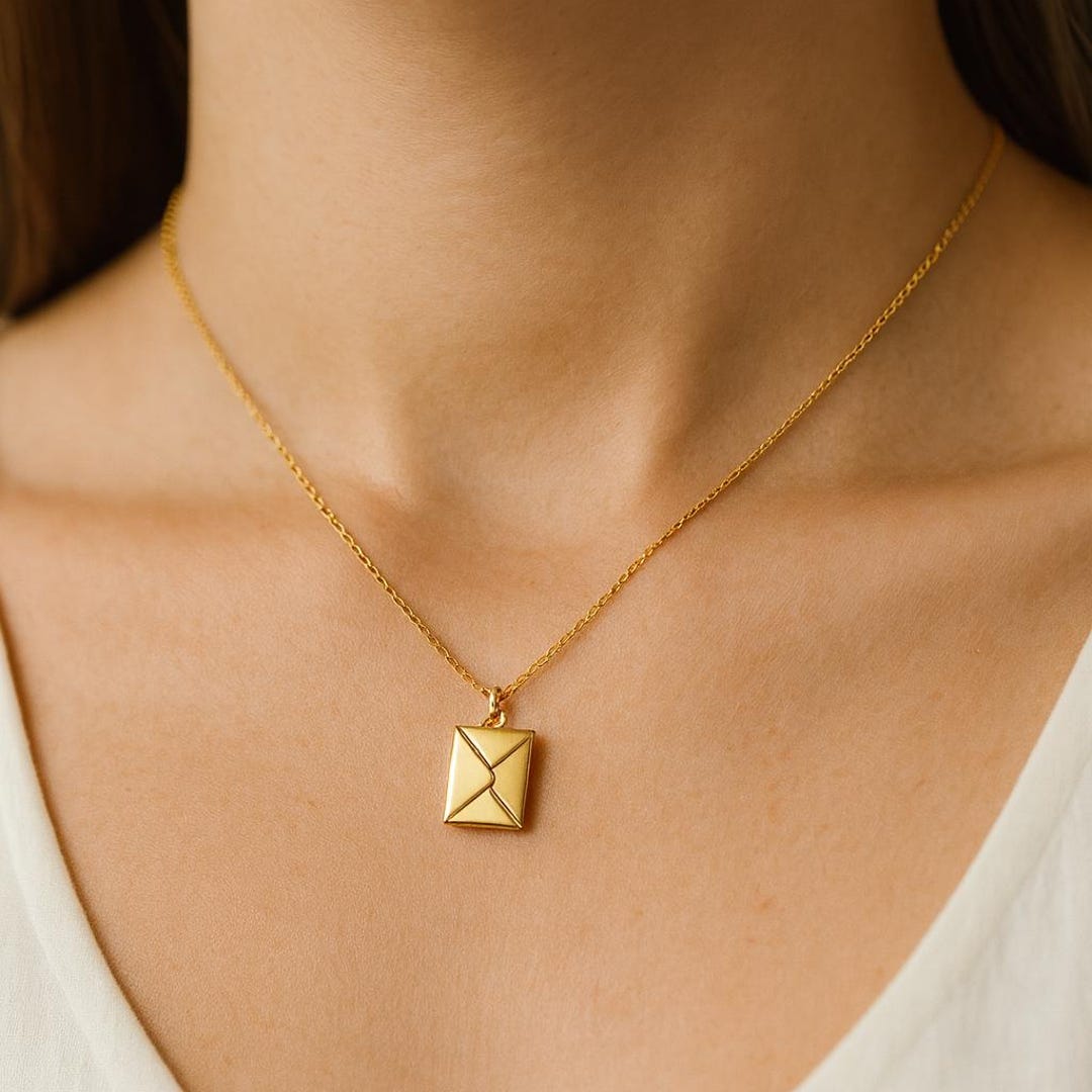 Secret Message Envelope Necklace, Hidden Message Necklace, Secret ...