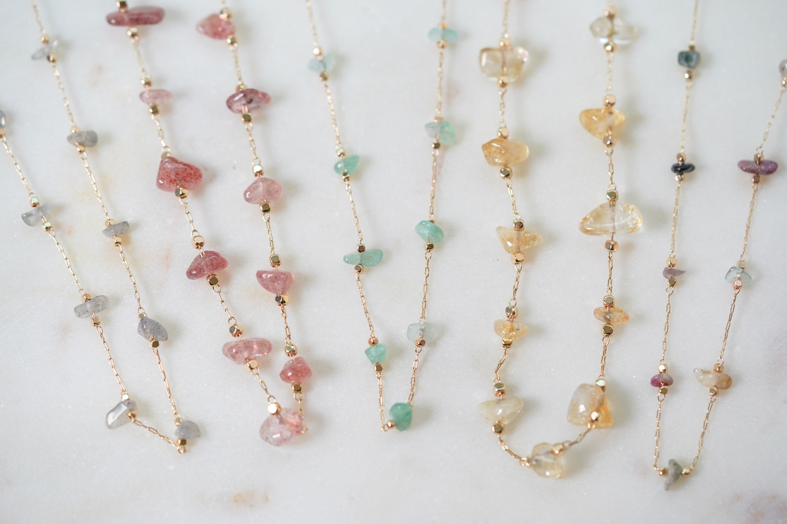 Gemstone Chain, Multi Stone Necklace, Beaded Necklaces, Dainty Bracelet ...