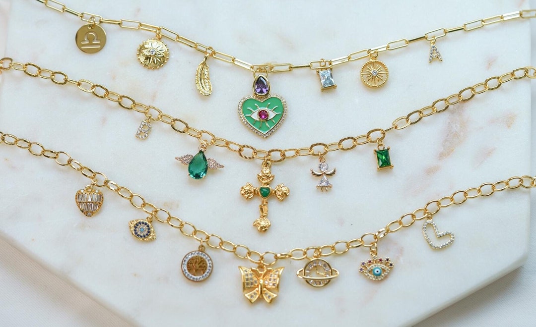 Custom Charm Necklace, Choose Your Own Charms, Personalized Jewelry ...