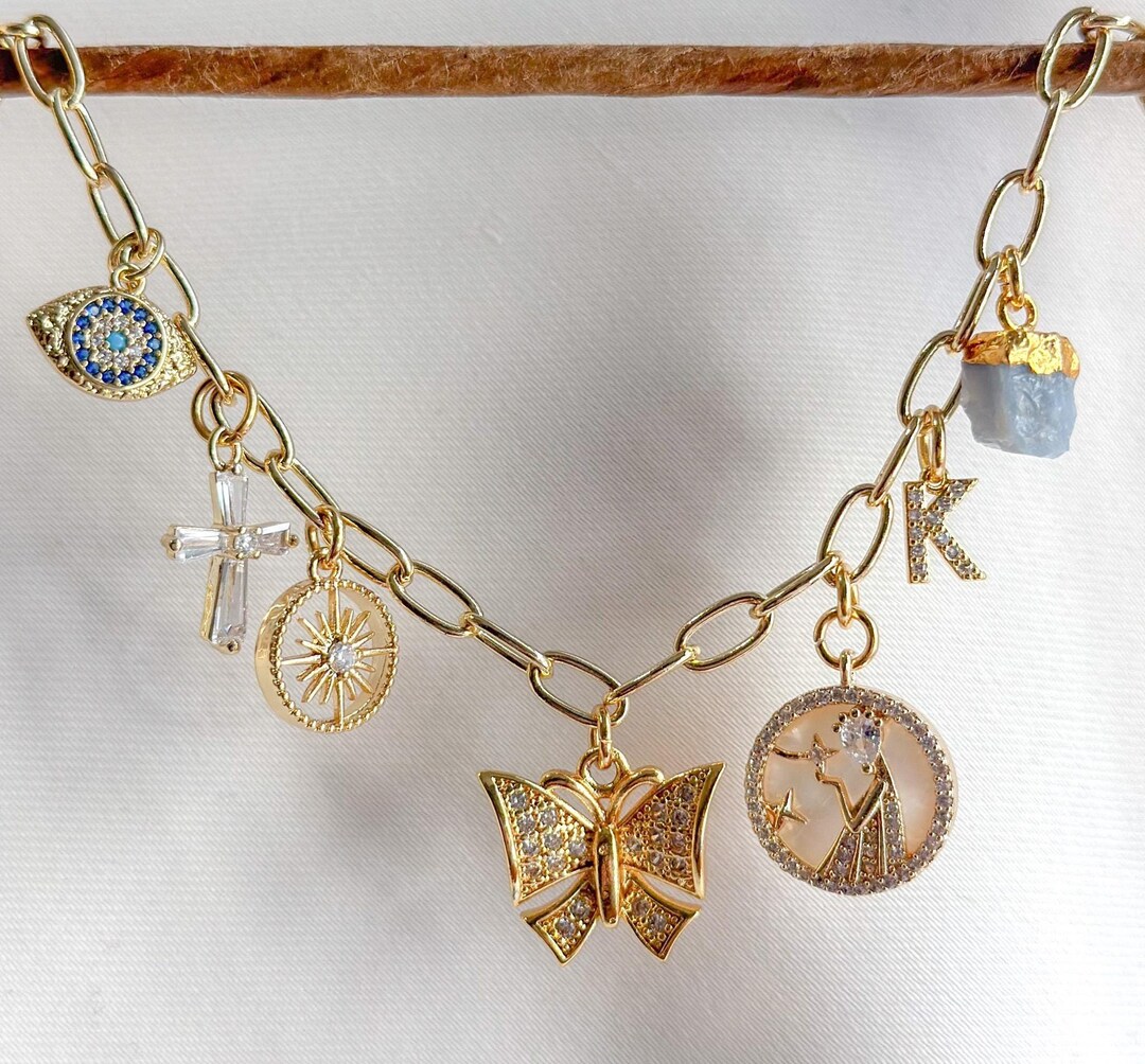 Build Your Own Custom Charm Necklace, Custom Charm Necklace, Multi ...