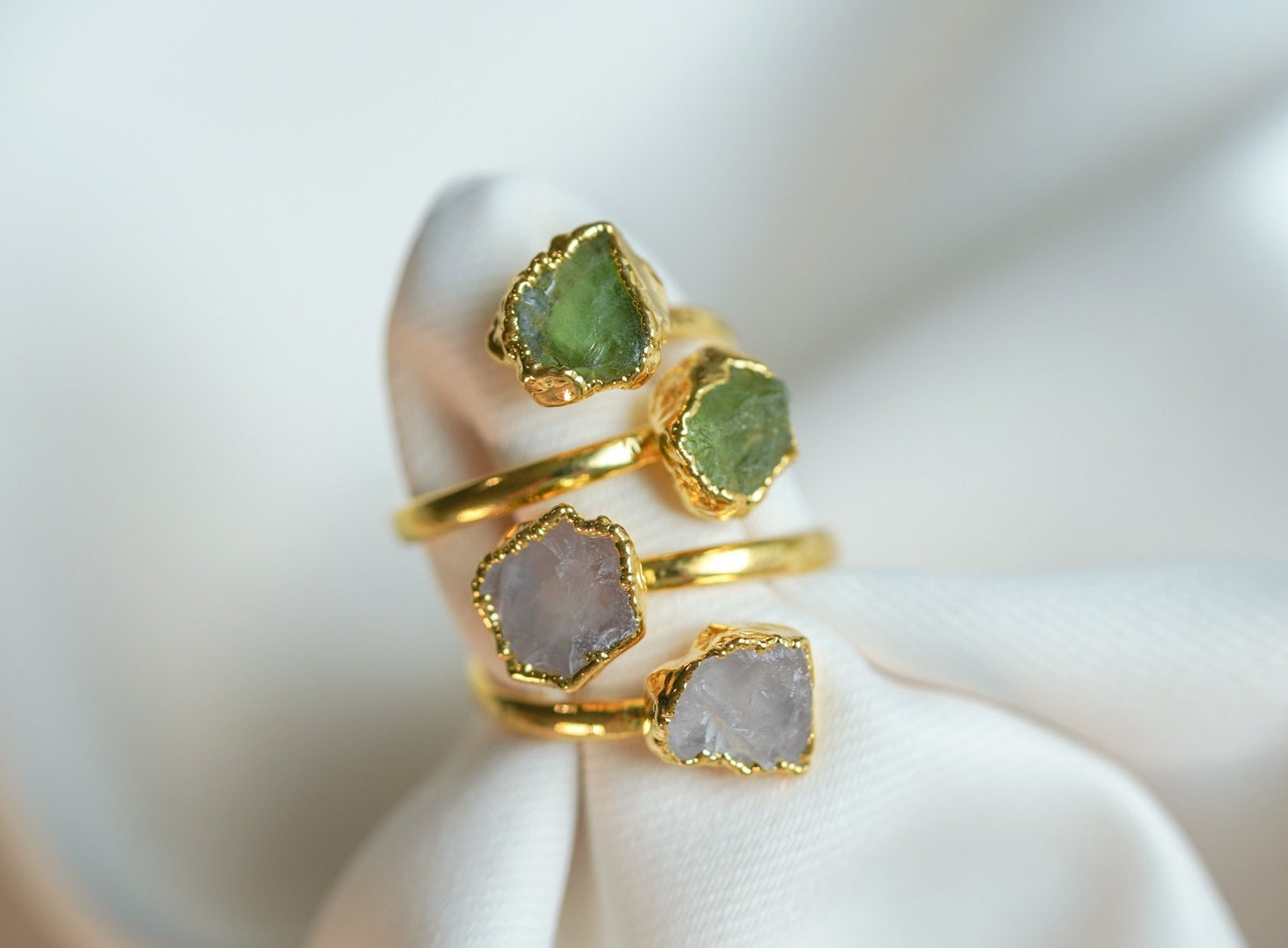 Gold Ring Gemstone Ring Raw Sapphire Ring Raw Aquamarine - Etsy