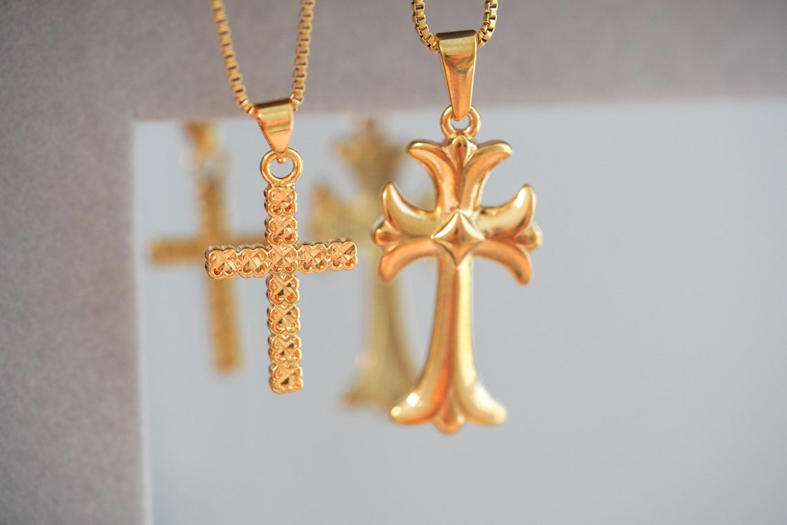 Gold Filled Necklace, Cross Necklace, Gold Filled Cross Necklace, Gold ...