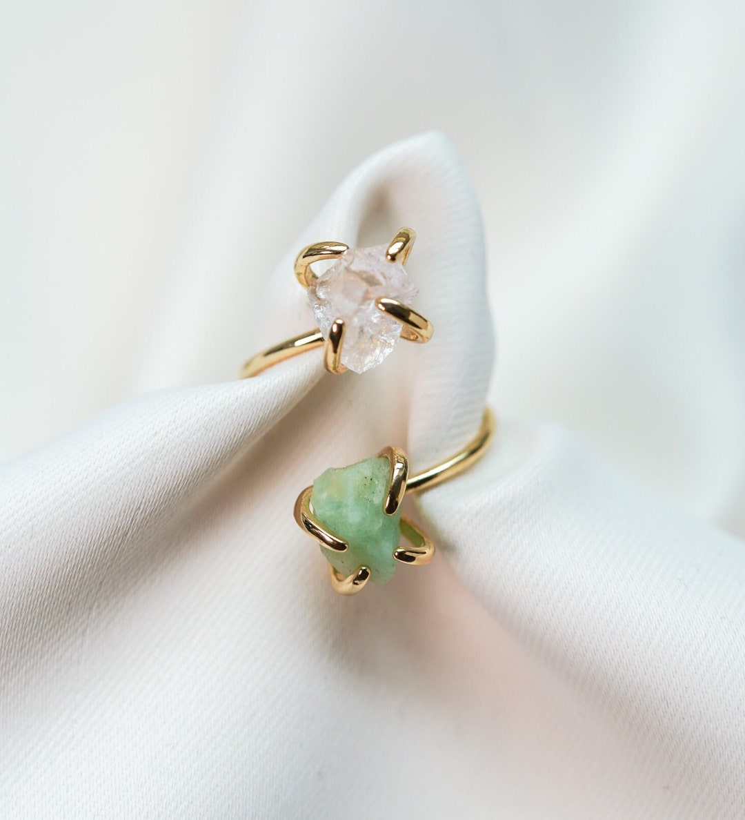 Custom Birthstone Ring, Raw Crystal Ring, Chunky Gold Rings ...