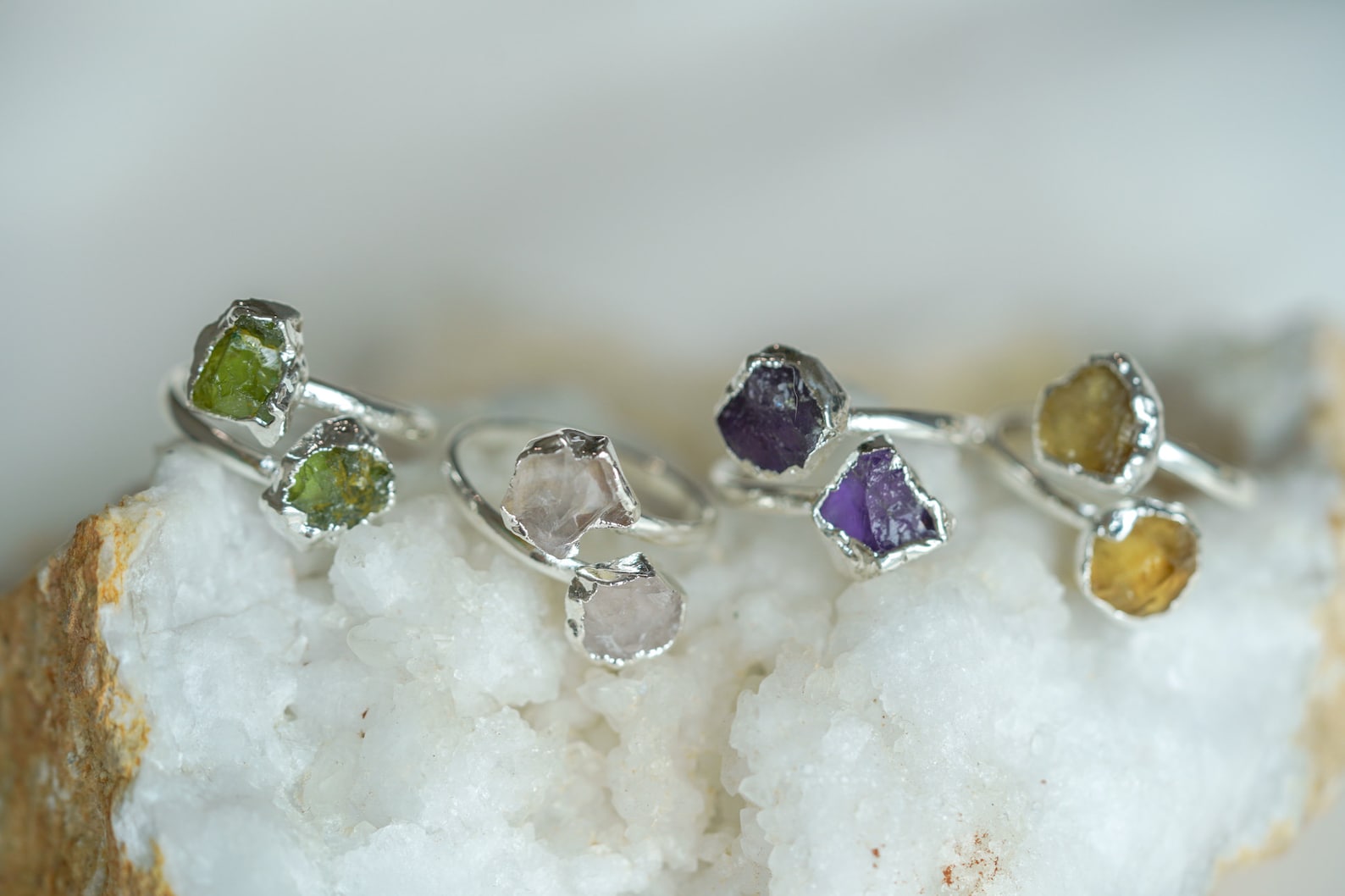 Gold Ring Gemstone Ring Raw Sapphire Ring Raw Aquamarine - Etsy