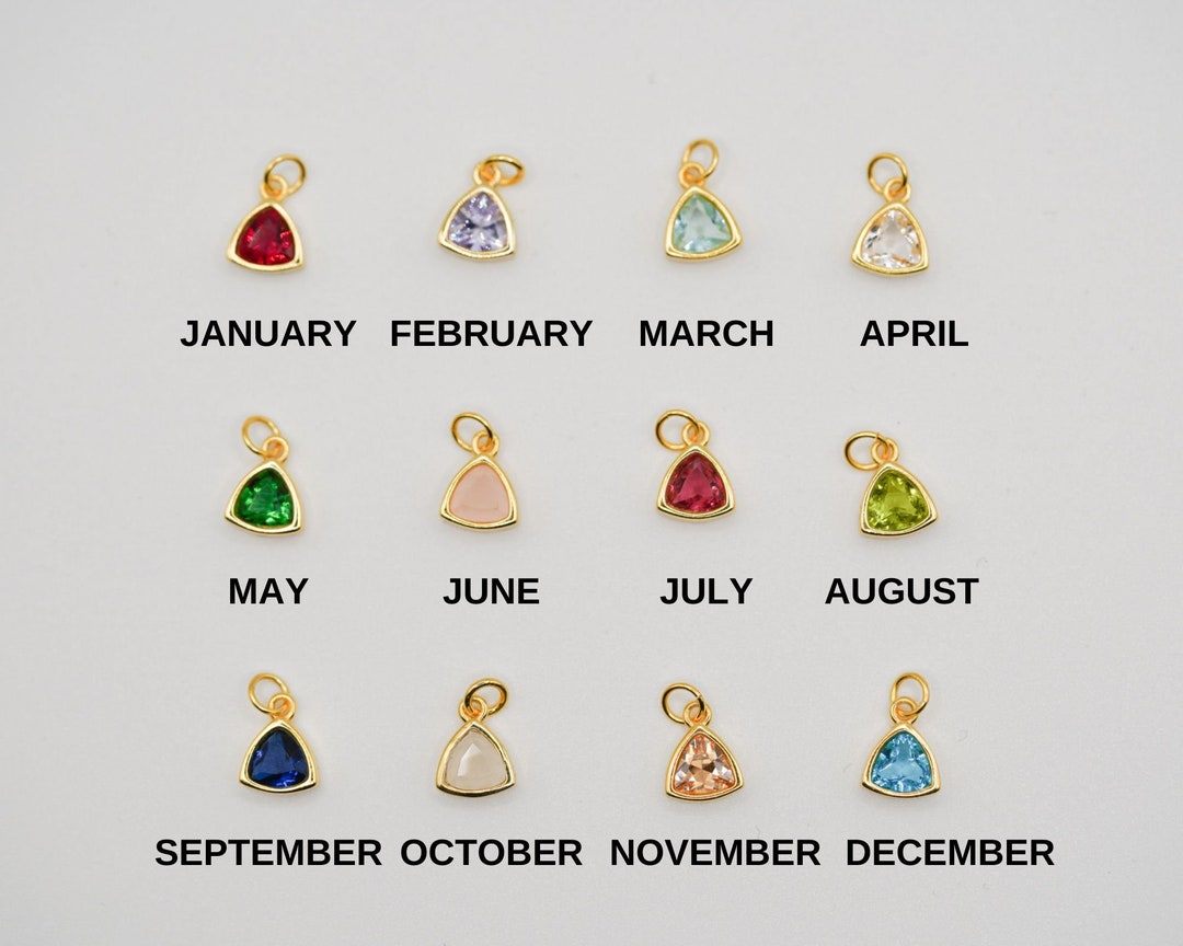 Add-on Birthstone Charm, Gold Plated Sterling Silver, Personalized ...