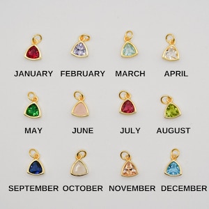 Add-on Birthstone Charm, Gold Plated Sterling Silver, Personalized ...