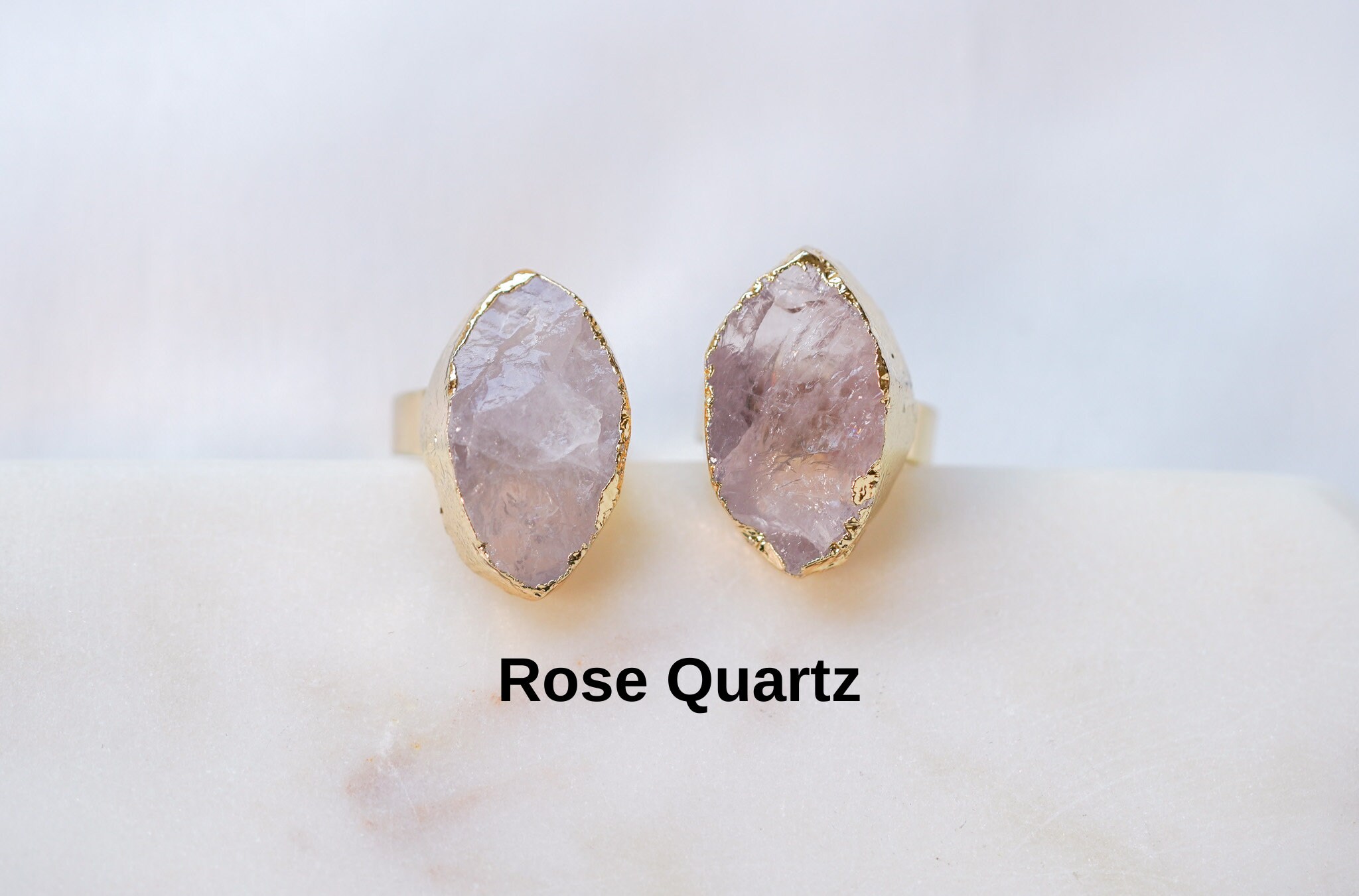 Raw Crystal Statement Rings | Amethyst, Clear Quartz, Black Tourmaline ...
