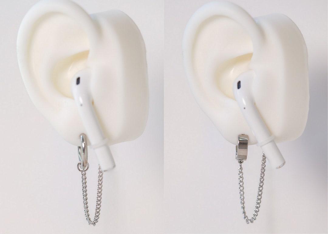 Headphone Holder Earrings, Silver Hoop Earring, Silver Ear Cuffs ...