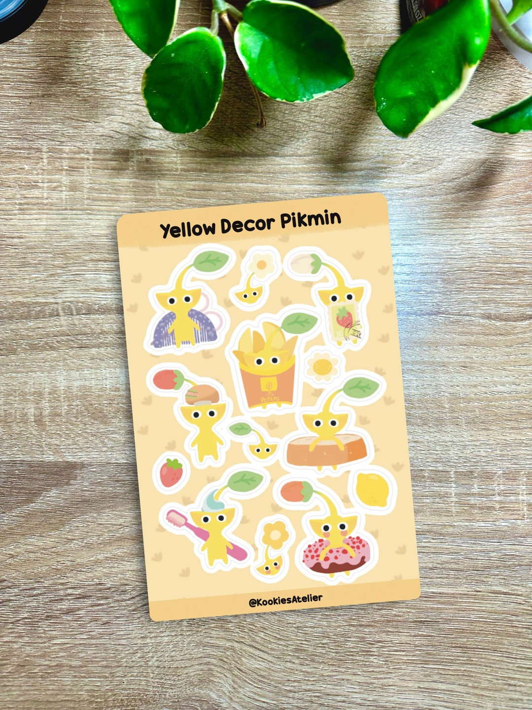 Yellow Pikmin Bloom Kawaii Sticker Sheet for Deco / Penpal / Journal ...