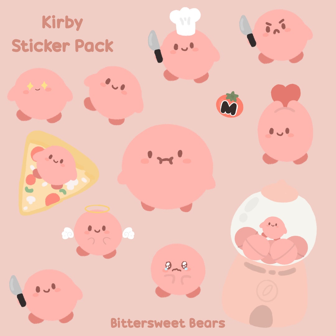 Kirby Cute Digital Stickers / Printable / Goodnotes Precropped / Pdf - Etsy