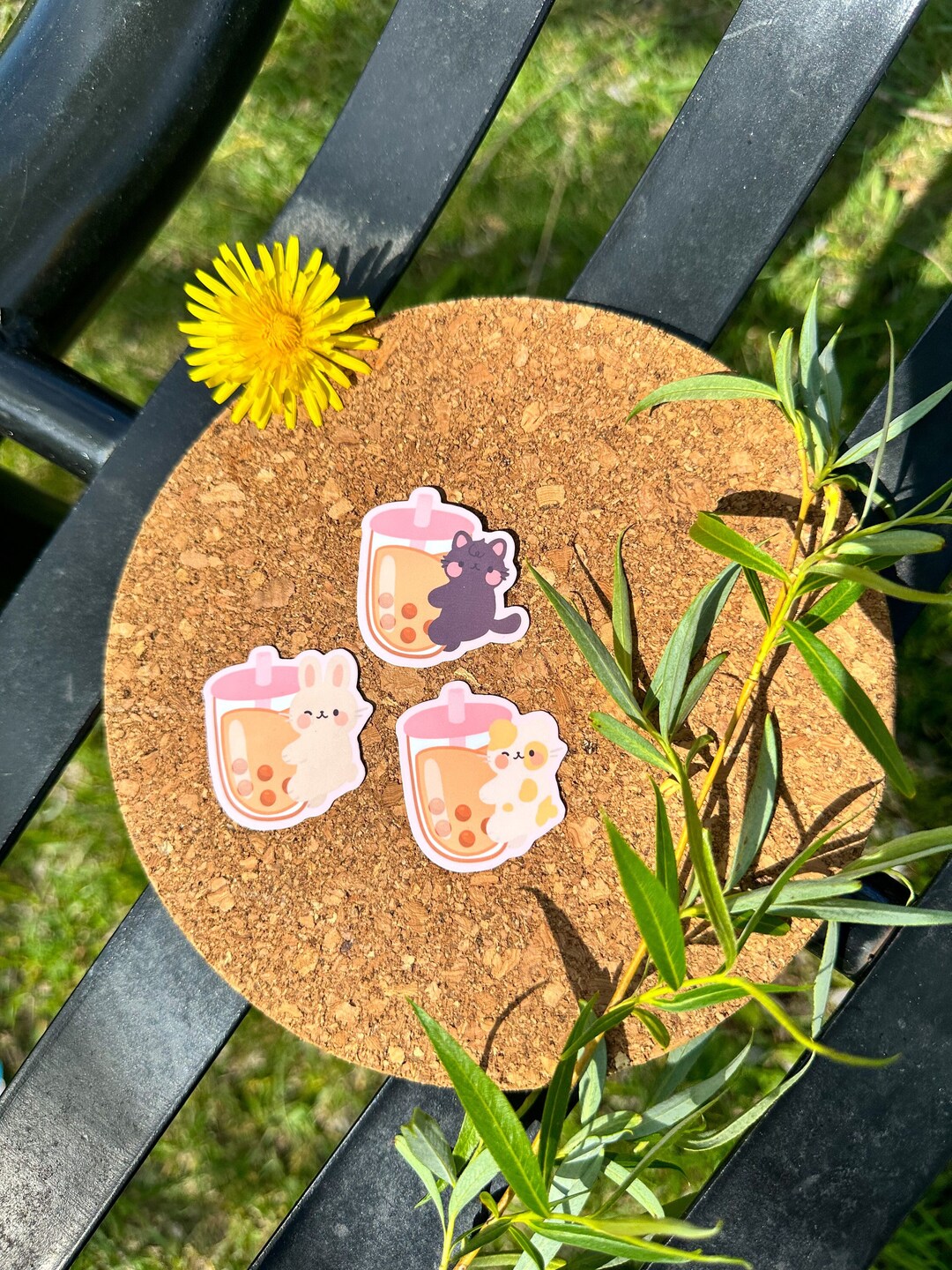 Boba Lover Kawaii Pink Cat Bunny Hamster Bubble Milk Tea Sticker - Etsy