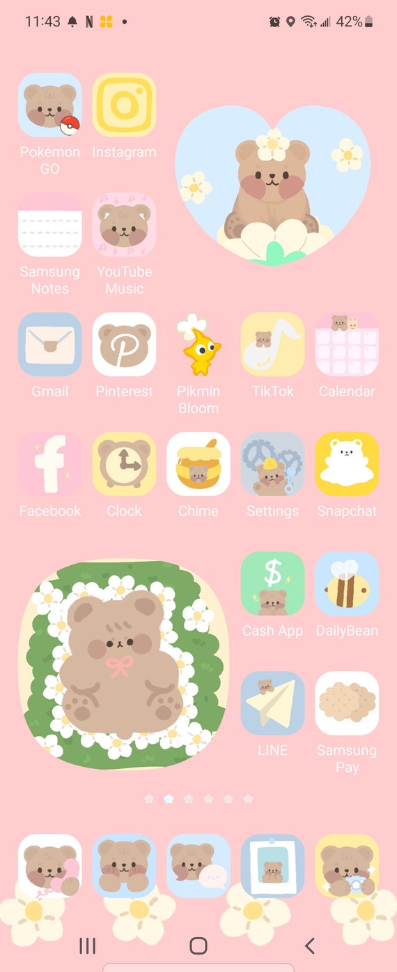 Cute Pastel Aesthetic Bear Icon Pack Theme for Iphone / - Etsy