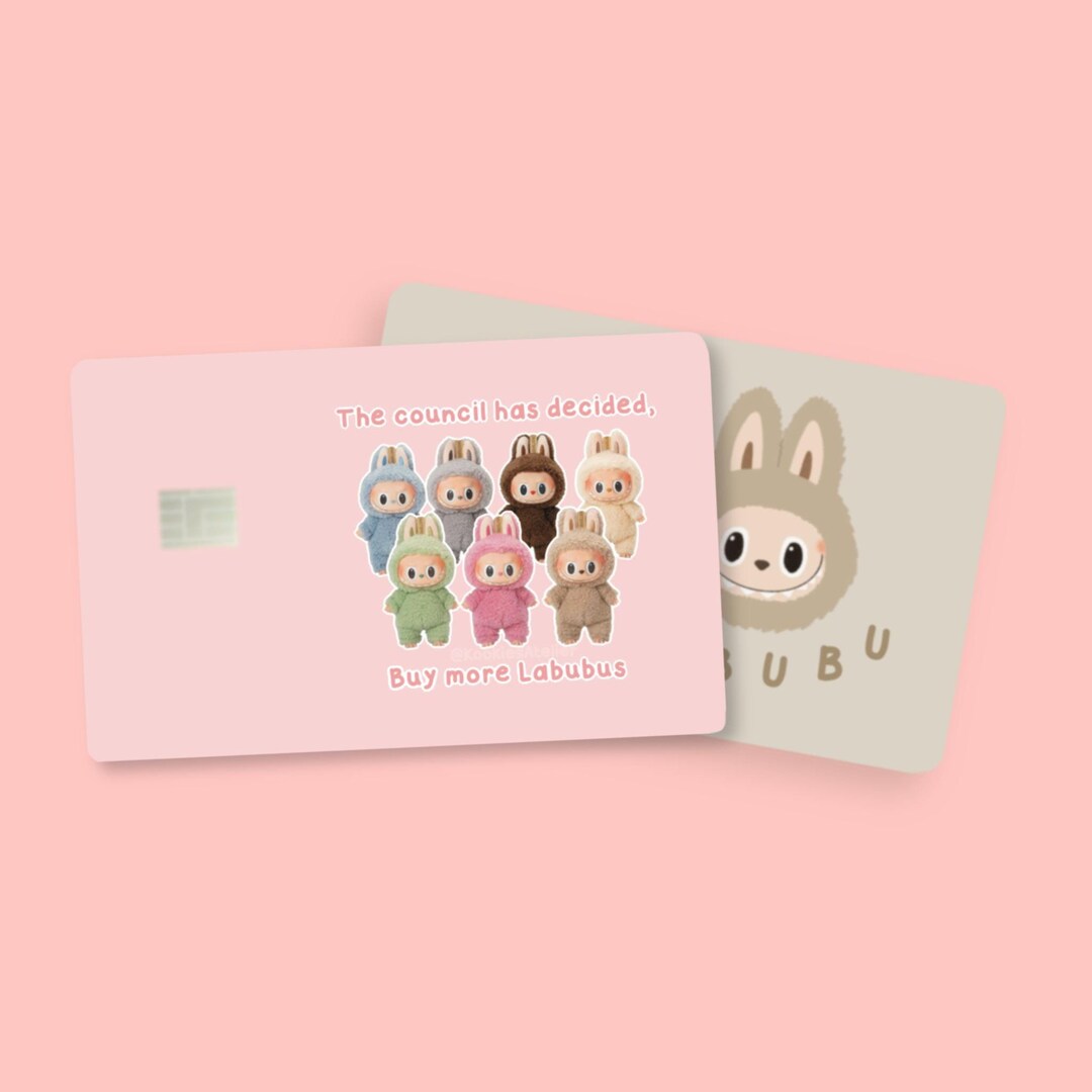 Labubu Card Covers Cute Pastel Credit / Debit Card Skins Decals - Etsy