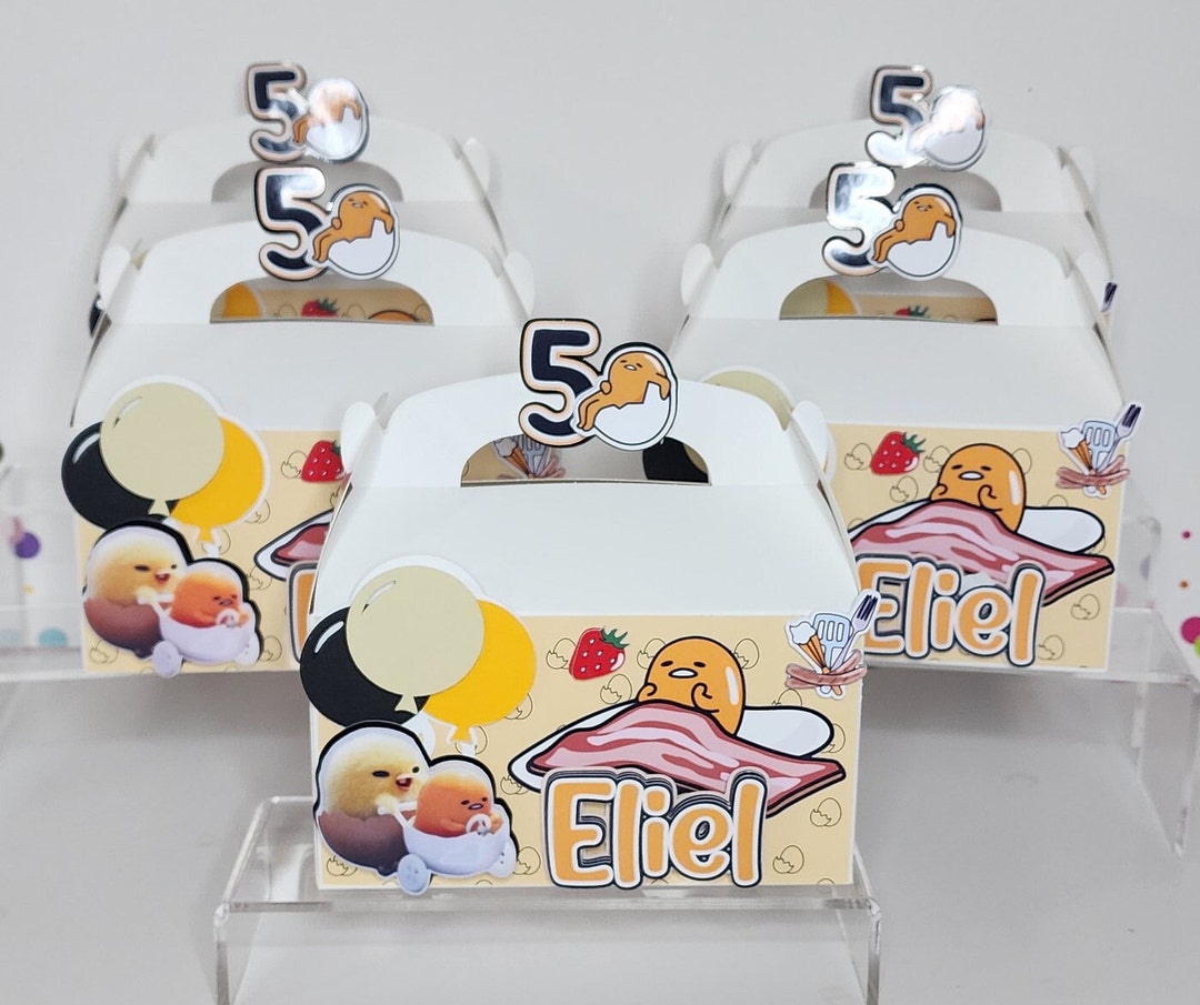 Gudetama Birthday, Egg and Chick Favor Box, Gable Box Gudetama, Egg and ...