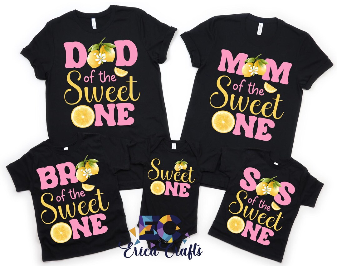 Sweet One Lemon Birthday Shirts, Matching Family Birthday Outfit, Mom ...