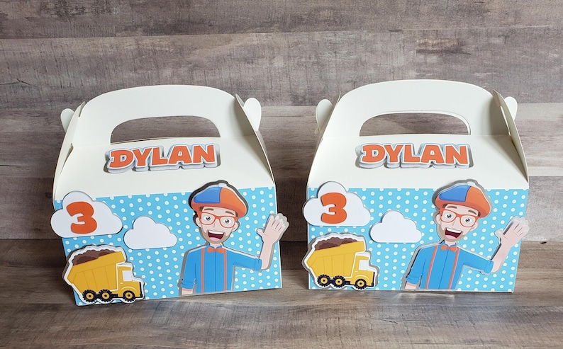 Blippi Birthday Blippi Favor Box Gable Box Blippi Blippi | Etsy