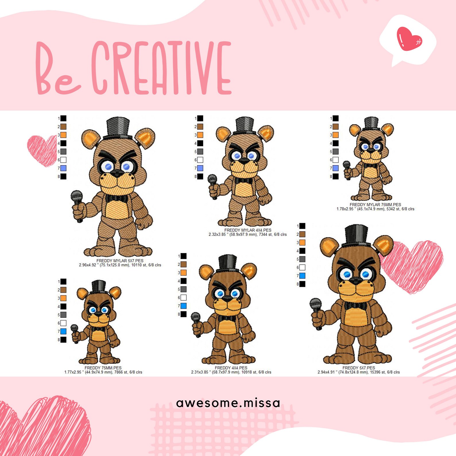 Freddy FNAF, Five Nights at Freddy's, Fandom - Machine Embroidery ...