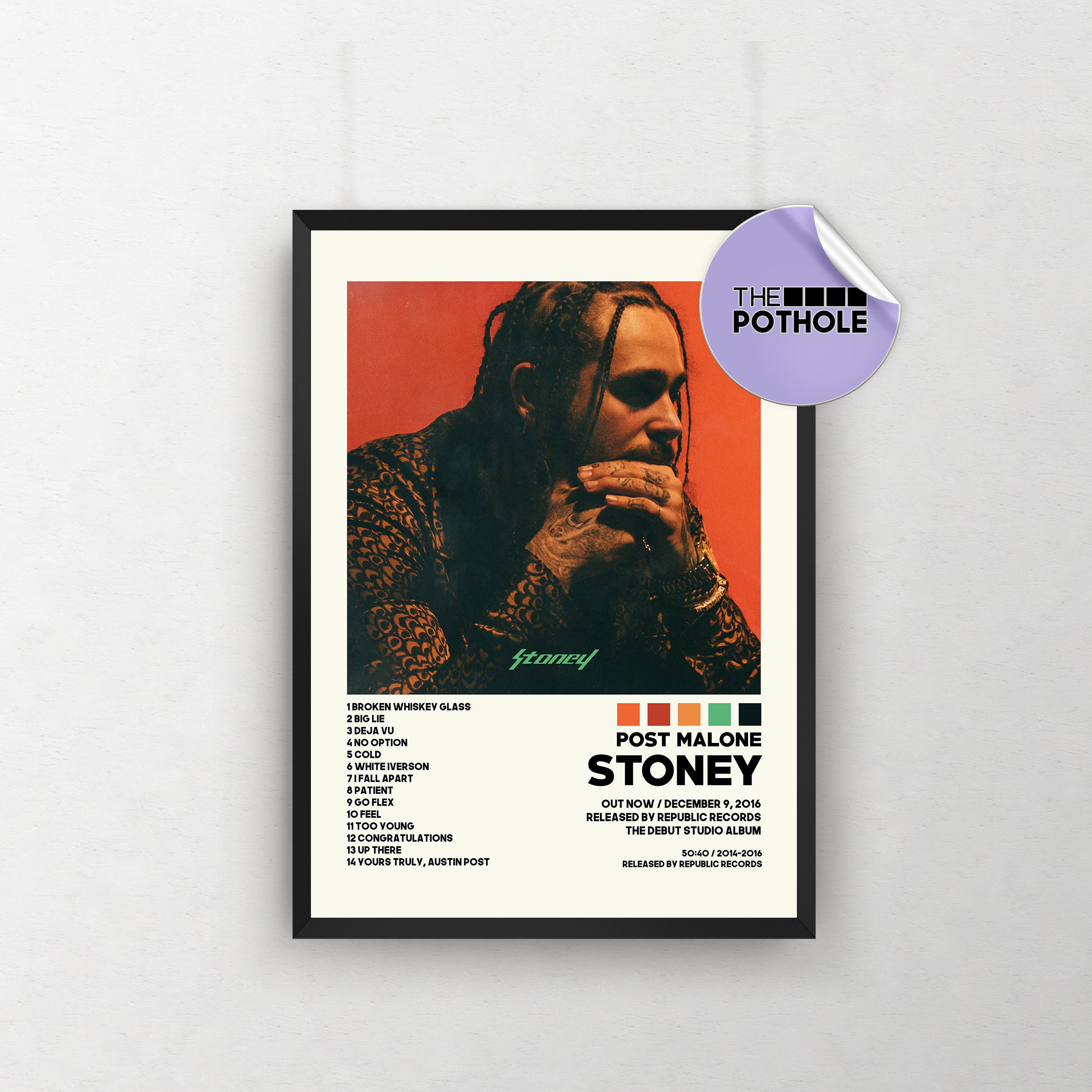 Post Malone Poster, Stoney Poster, Album Cover Poster