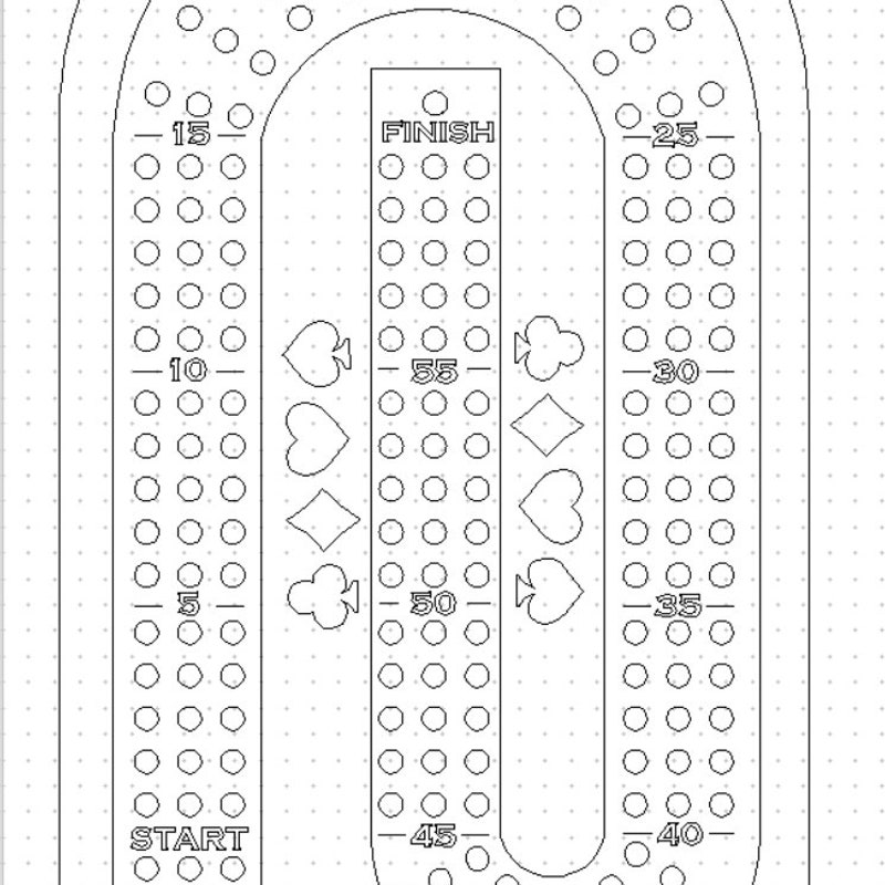 Cribbage Board Template - Etsy
