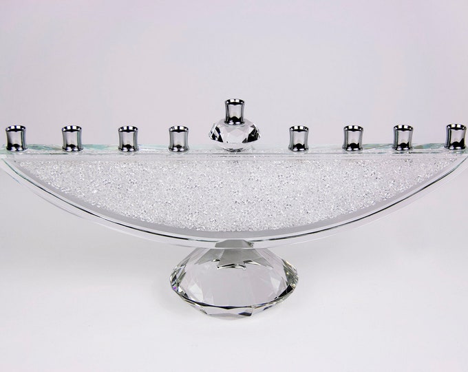 Crystal Hanukkah Menorah, Jerusalem, Hanukiah, Chanukah Menorah, Jewish ...