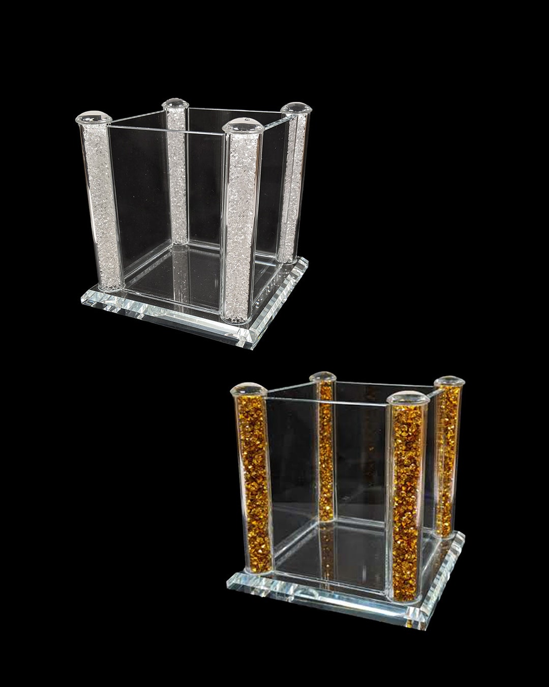 Crystal Filled Utensil Holder - Etsy