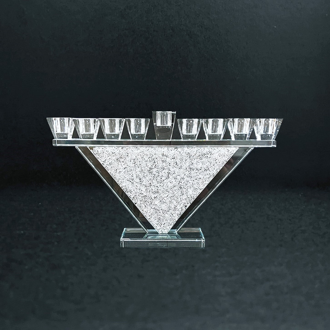 Triangular 9 Candles Crystal Menorah - Etsy