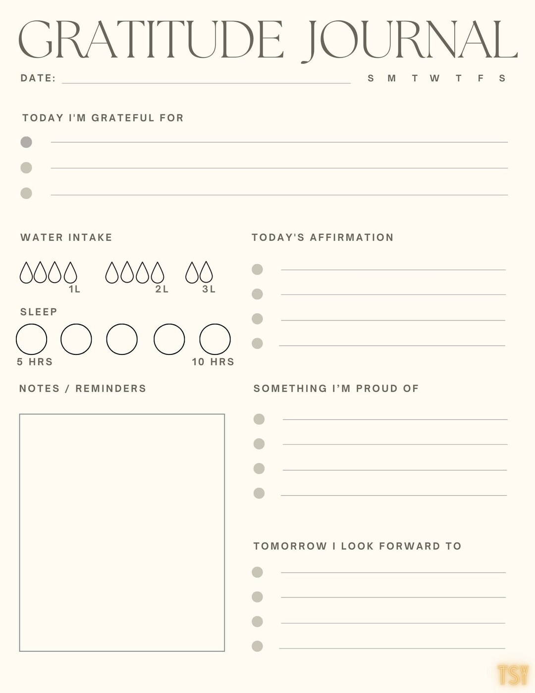 7 Day Gratitude Journal - Etsy