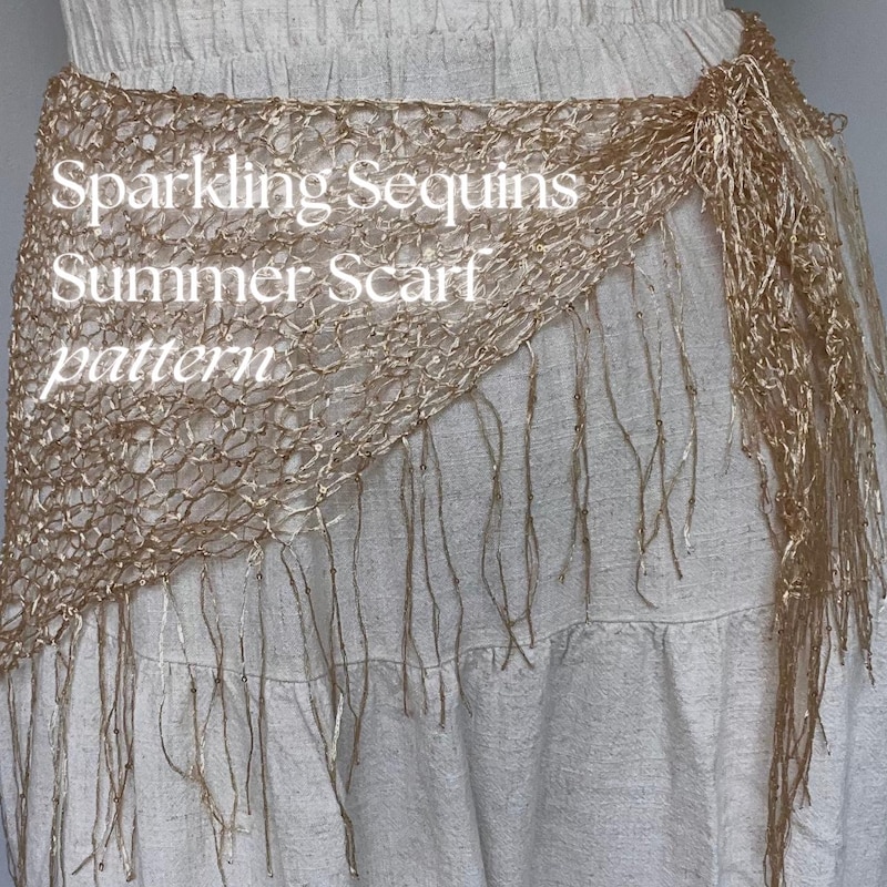 Sequin Knitted Shawl - Etsy