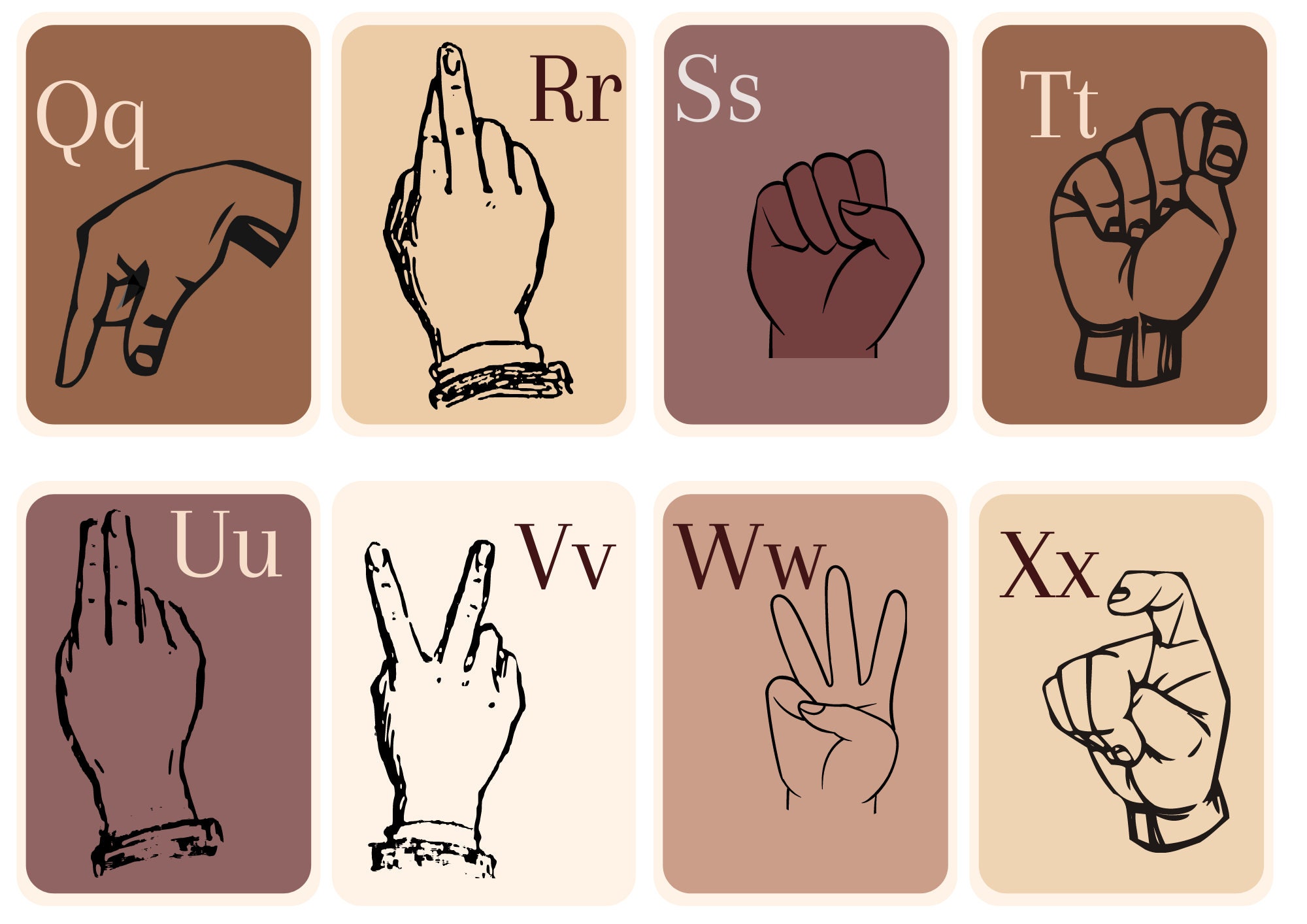 Sign Language Alphabet Flash Cards | Printable | Educational Flash ...