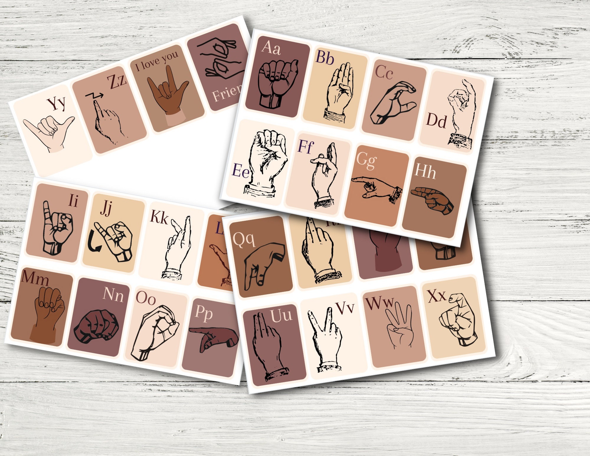 Sign Language Alphabet Flash Cards | Printable | Educational Flash ...