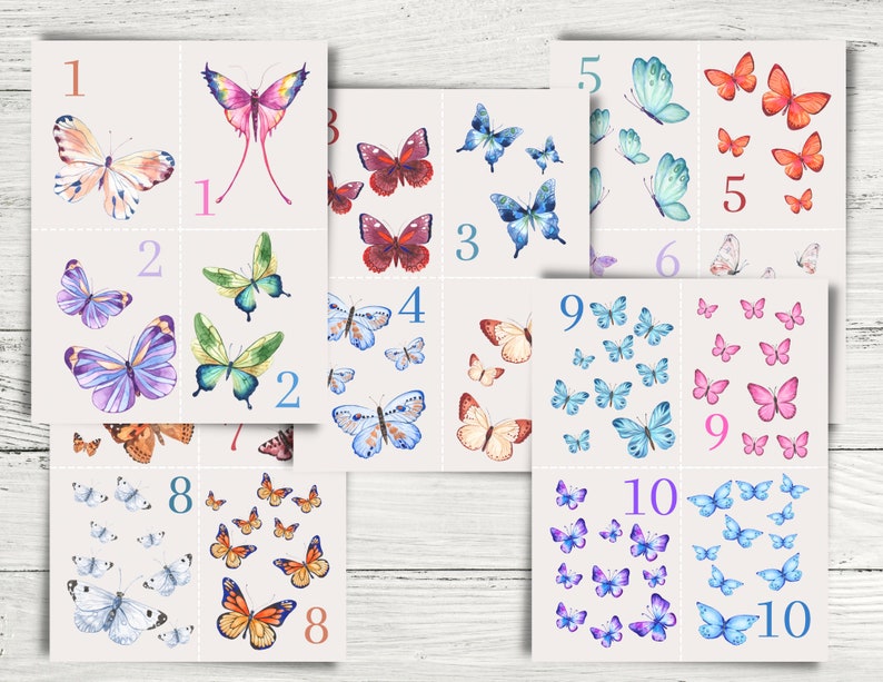 Butterfly Counting Flash Cards | Butterflies | Printable Flash Cards ...