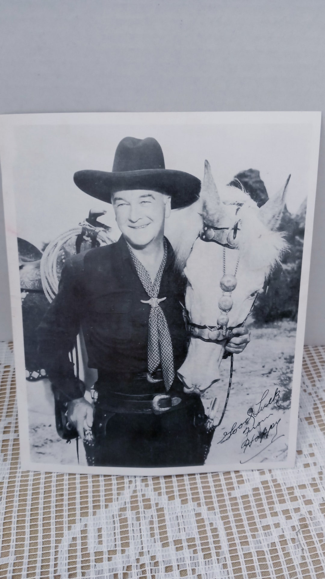 Hop Along Cassidy Photo, 1940/50s, Printed Autograph, Good Luck From ...