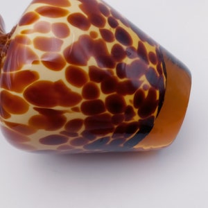 Tortoise Shell Blown Glass Perfume Bottle, Black Stopper, Murano Style ...