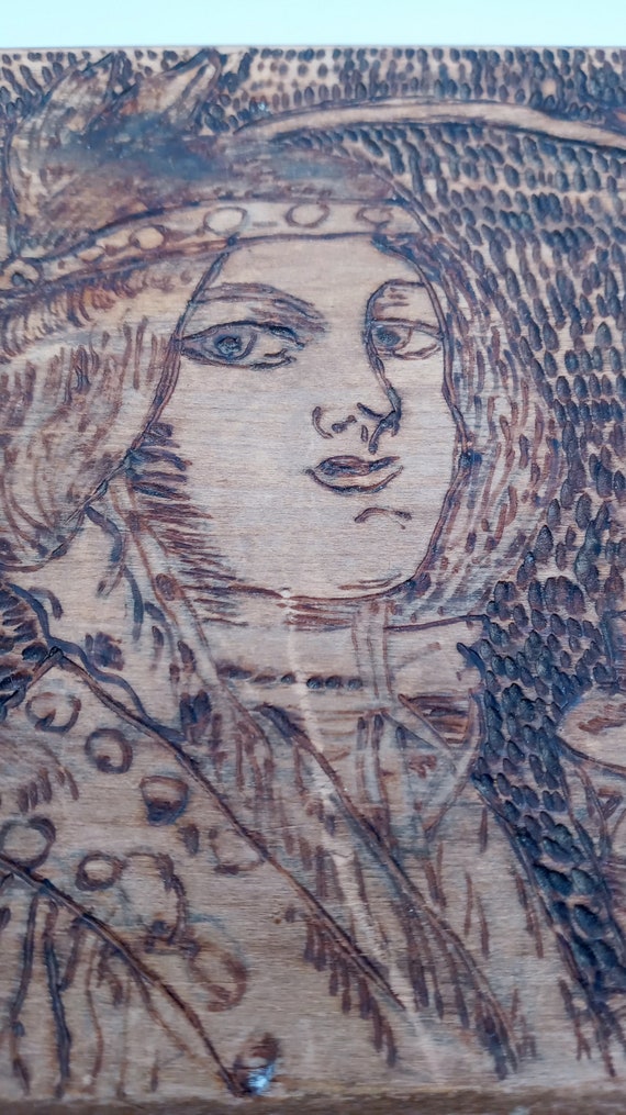 Pyrography Native American Image, Jewelry/Trinket Box… - Gem