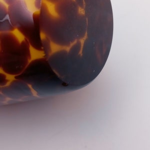 Tortoise Shell Blown Glass Perfume Bottle, Black Stopper, Murano Style ...