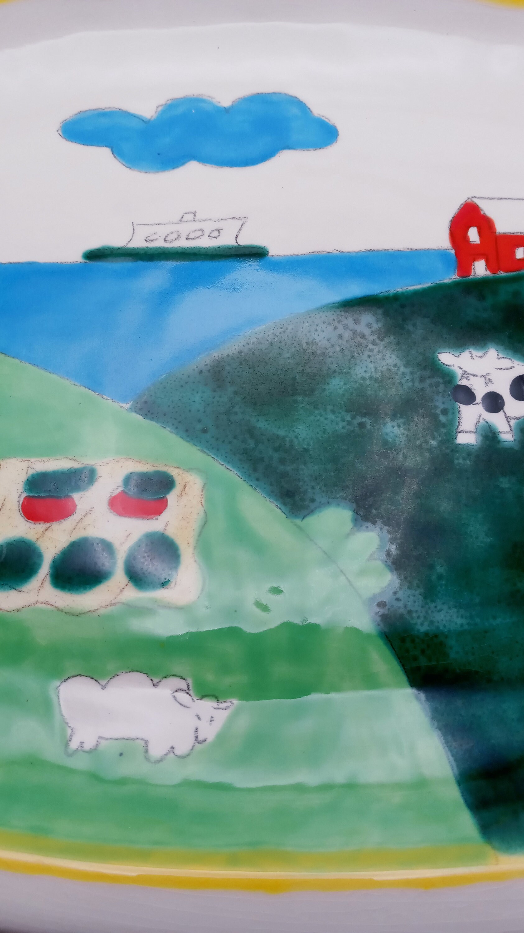 Hand Painted Platter by Randi Johnson, Seattle Artist, Whimsical Farm ...