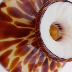 Tortoise Shell Blown Glass Perfume Bottle, Black Stopper, Murano Style ...