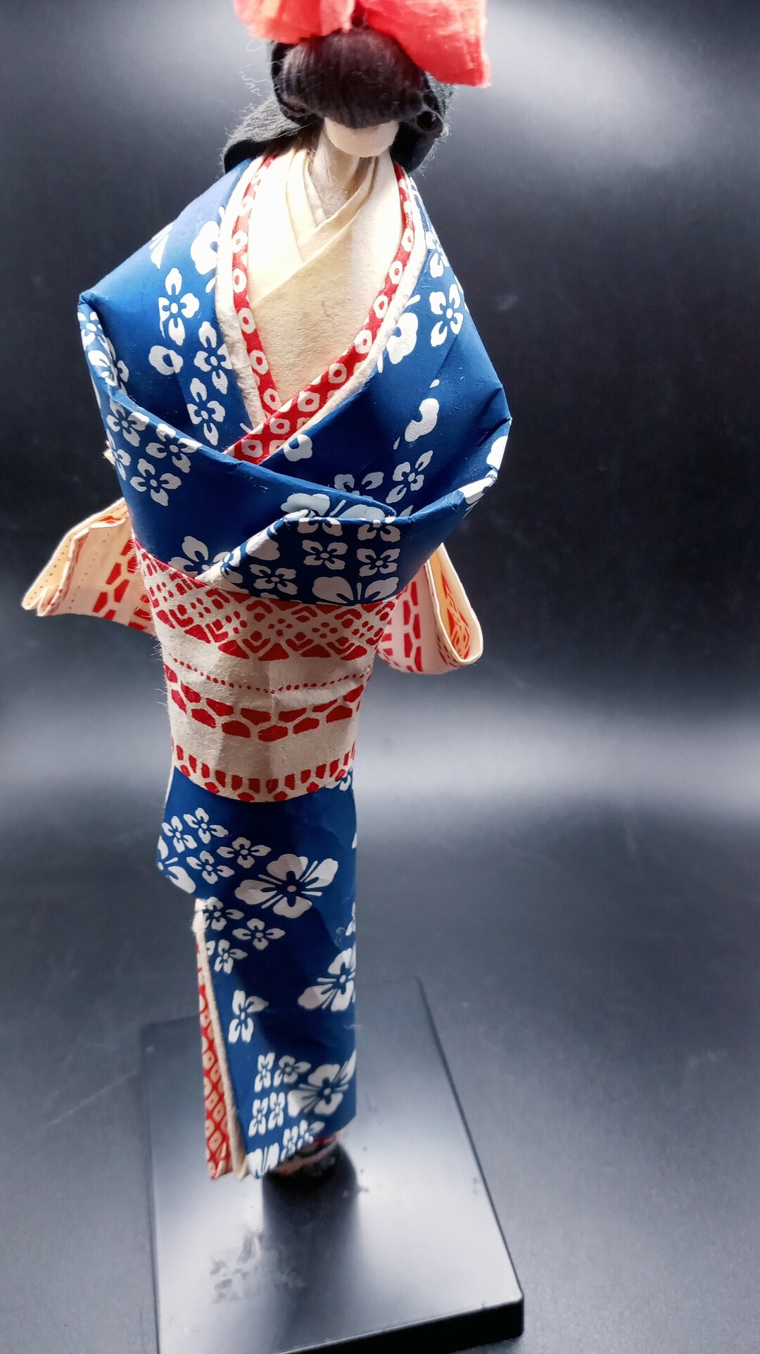Washi Ningyo, Geisha Doll, Japanese Origami Paper Doll on Stand ...
