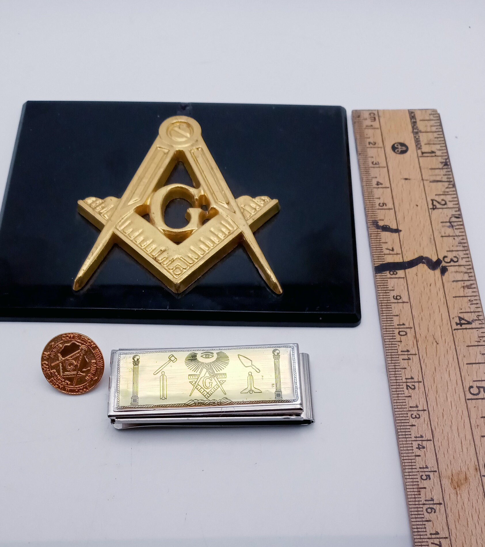 Masonic Memorabilia Freemason's Plaque Pin Money Clip - Etsy