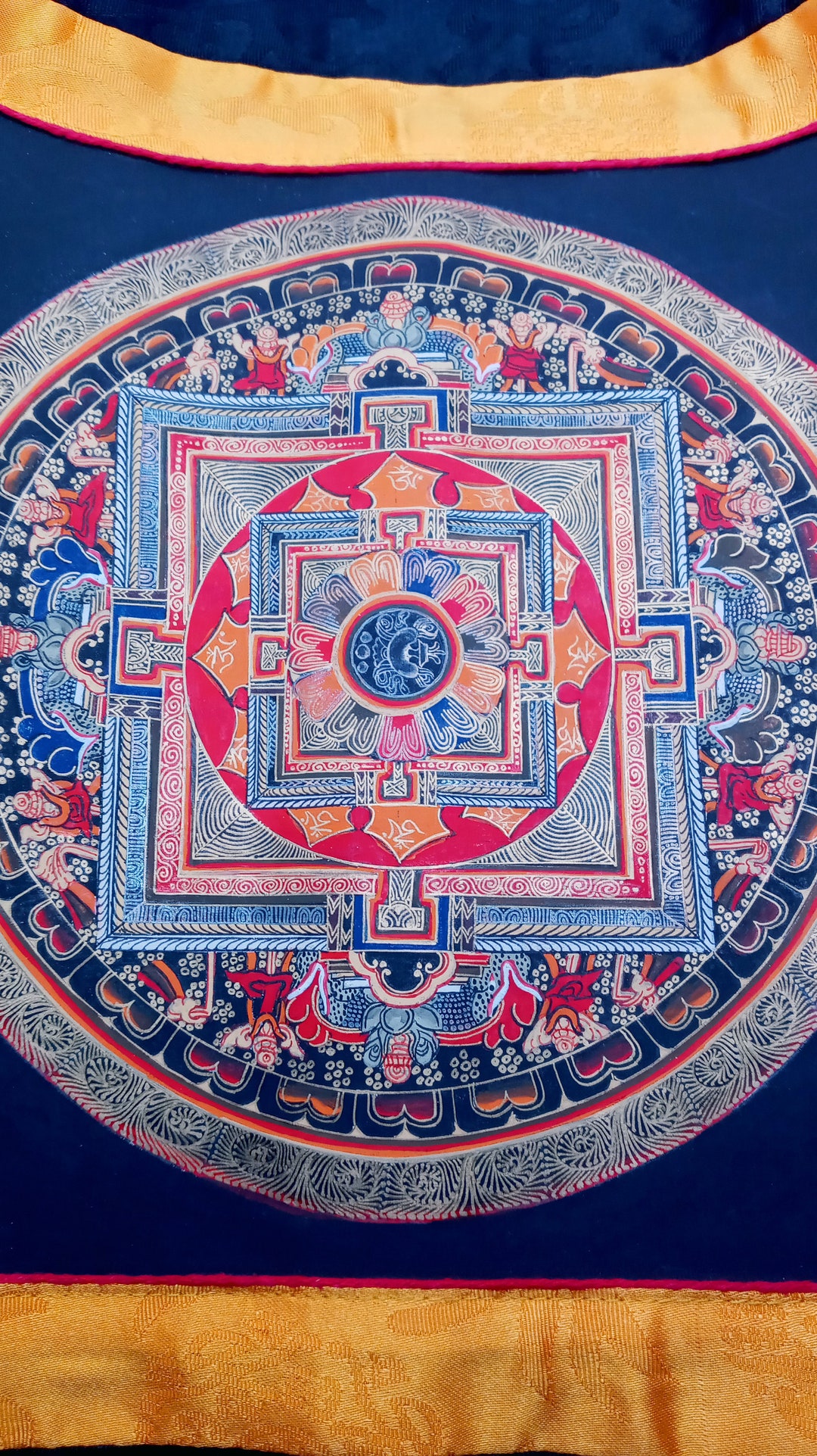 Silk Scroll Painting, Tibetan Buddhist Thangka Meditation/yoga Image ...