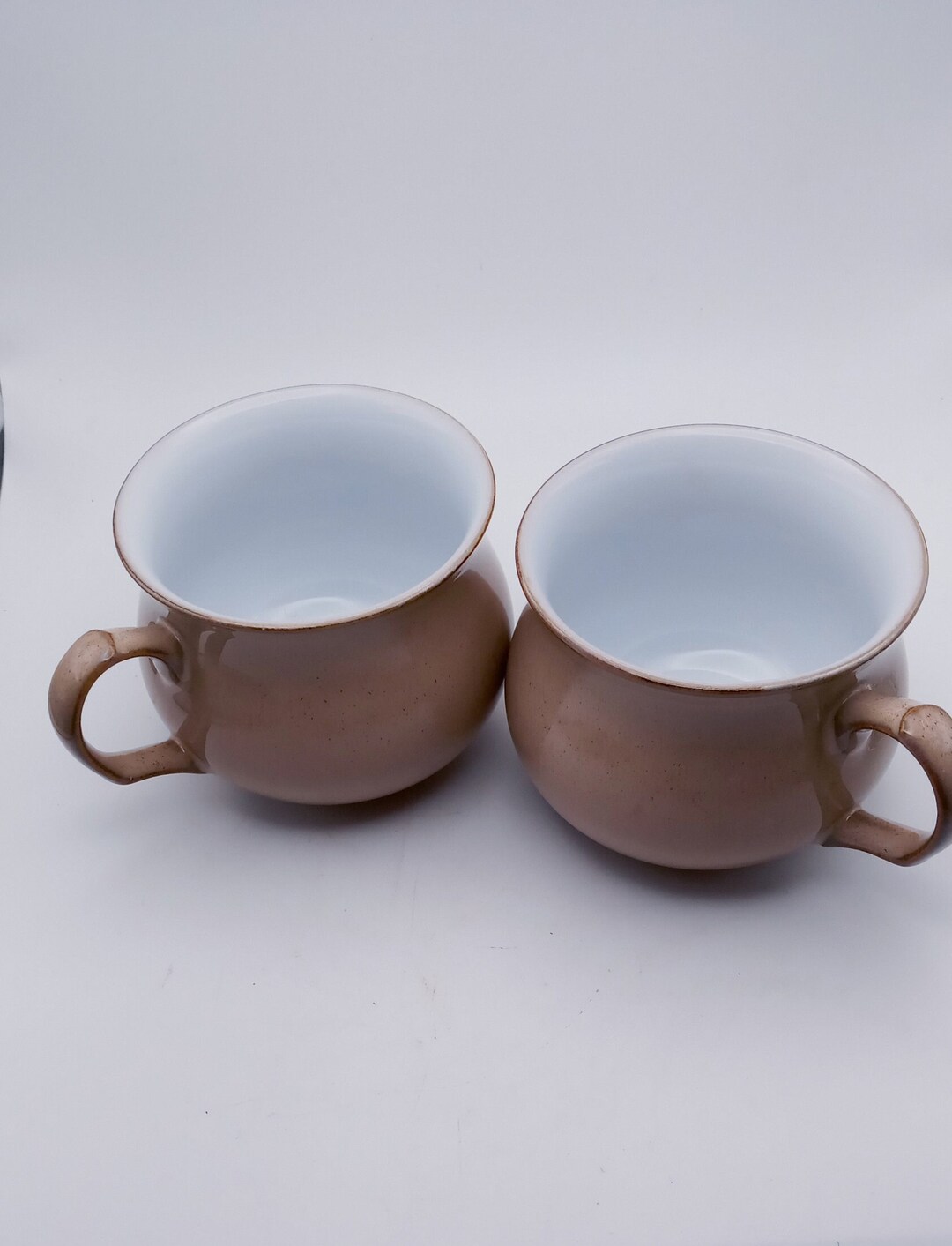 Denby Viceroy Tea Cups Set of 2 Beige White Interior - Etsy