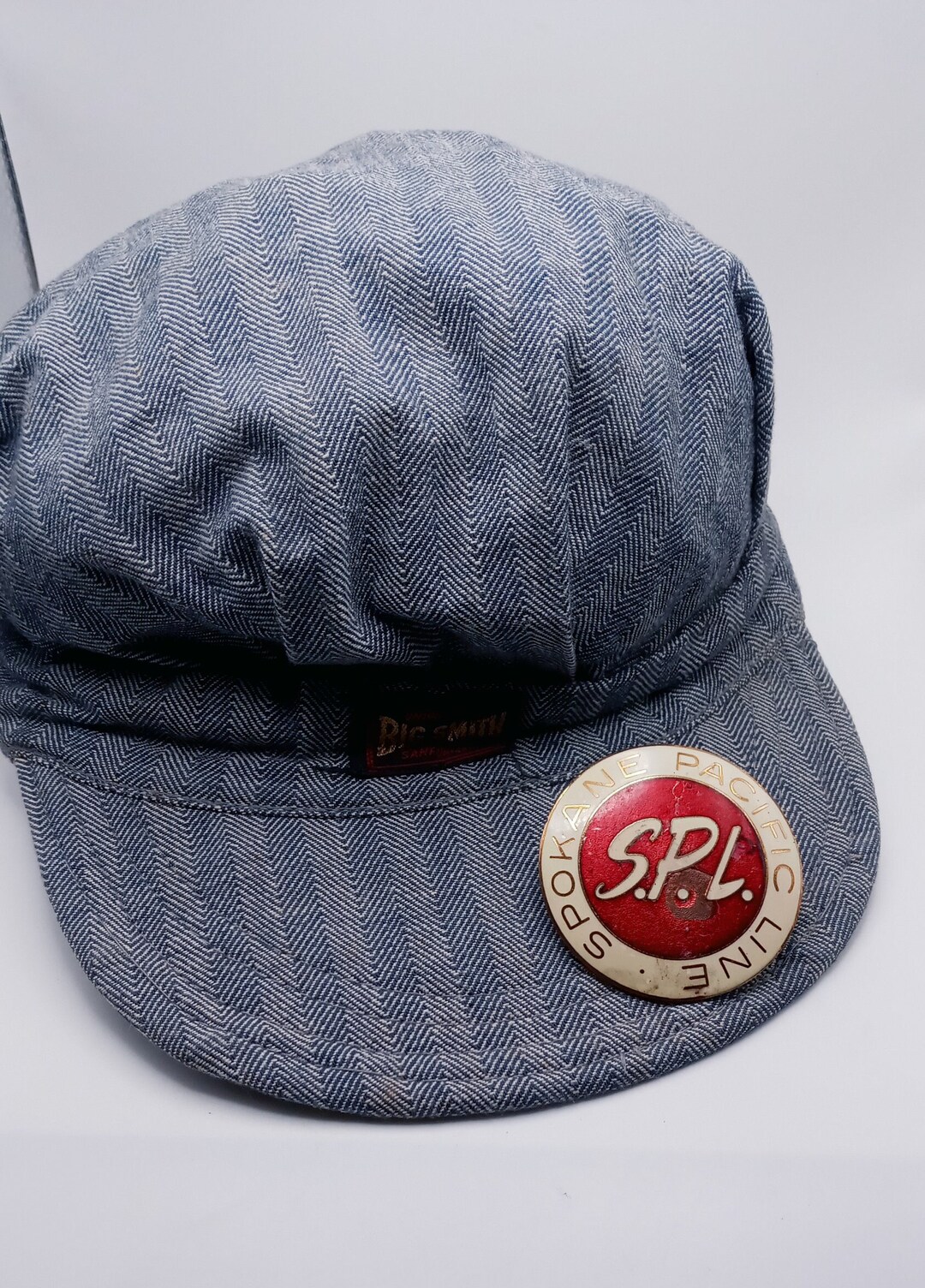 Big Smith Railroad/engineer's Cap, and Spokane Pacific Line Hat Badge ...