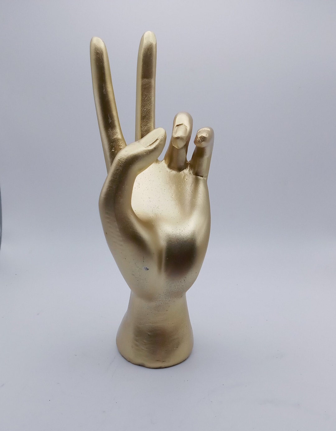 Gold Colored Mudra Hand, Left Hand, Buddhism, Hinduism, Peace Sign - Etsy